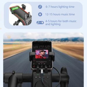 Weduda Multifunctional Bike Phone Holder,Portable Bluetooth Speaker with Microphone and LED Lighting, External Bicycle Bell, 5000mAh Power Bank - Ideal for Adult Road & Mountain Cycling