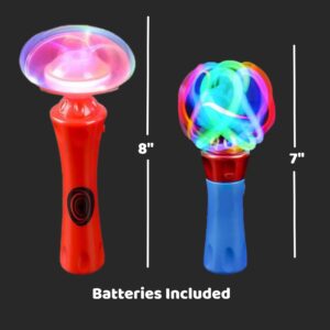 Light Up Spinning Wand Toy for Kids - LED Spinner with Magic Orbiter - Autism Toys for Boys & Girls - Fun Glow Party Favor, Toddler Gift