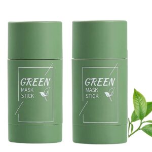 ruoqi green tea mask stick for face, blackhead remover with green tea extract, deep pore cleansing, skin brightening,moisturizing, removes blackheads for all skin types of men and women