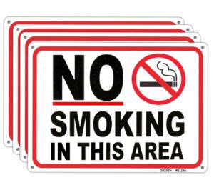 no smoking signs for business no vaping sign 10"x14" rust free aluminum uv printed,4 pre-drilled holes.durable/weatherproof (4-pack)