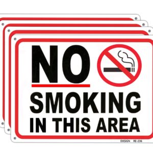 No Smoking Signs for Business No Vaping Sign 10"x14" Rust Free Aluminum UV Printed,4 pre-drilled Holes.Durable/Weatherproof (4-Pack)