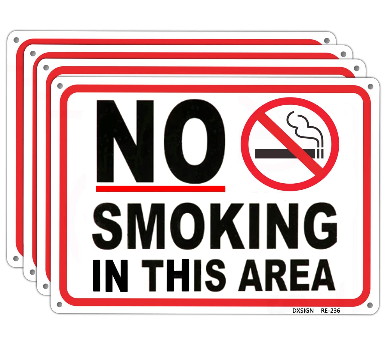 No Smoking Signs for Business No Vaping Sign 10"x14" Rust Free Aluminum UV Printed,4 pre-drilled Holes.Durable/Weatherproof (4-Pack)