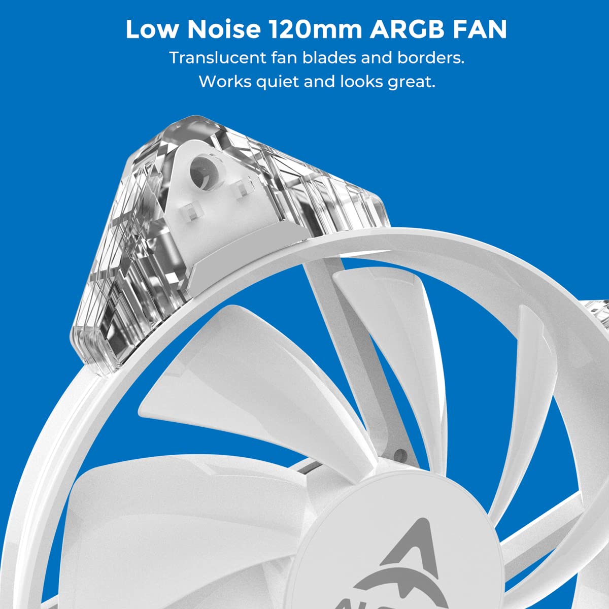 ALSEYE N12 Case Fans, 3 Pack 120mm ARGB & PWM PC Case Cooling Fans with Controller, Ultra Quiet High Airflow Half-Transparent White Computer Case Fan