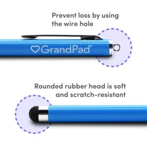 GrandPad Stylus Pen for GrandPad Tablet, Rounded ¼” Scratch Resistant Stylus, 5.25” Length, Lightweight and Ergonomically Shaped, Pack of 3