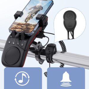 Weduda Multifunctional Bike Phone Holder,Portable Bluetooth Speaker with Microphone and LED Lighting, External Bicycle Bell, 5000mAh Power Bank - Ideal for Adult Road & Mountain Cycling