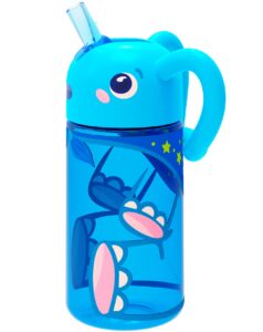 move2play - kids elephant water bottle with straw - bpa free - 16 ounces - toddler water bottle gift for 2 3 4 year old boys and girls