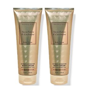 bath and body works snowflakes & cashmere 2 pack ultra shea body cream 8 oz. (snowflakes & cashmere)