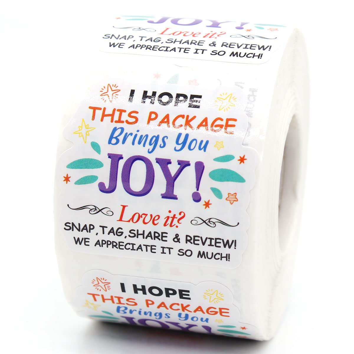 I Hope This Package Bring You Joy Stickers,Thank You Stickers,Small Shop Stickers,Mail Envelopes Stickers Handmade Stickers for Small Business,Handmade Goods,Online Retailers,500 PCS