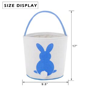 4 Packs Empty Easter Baskets for Kids Bulk Canvas Basket Personalized Bunny Bags Buckets Eggs Hunt Party Supplies, Pink, Blue,green and Purple