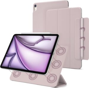 magnetic case for ipad air 6/5/ 4, slim smart folio for ipad air 5th/ 4th generation 10.9 inch 2022/2020 model, trifold stand case, auto sleep/wake (taro purple)