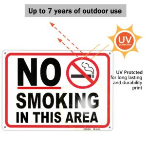 No Smoking Signs for Business No Vaping Sign 10"x14" Rust Free Aluminum UV Printed,4 pre-drilled Holes.Durable/Weatherproof (4-Pack)