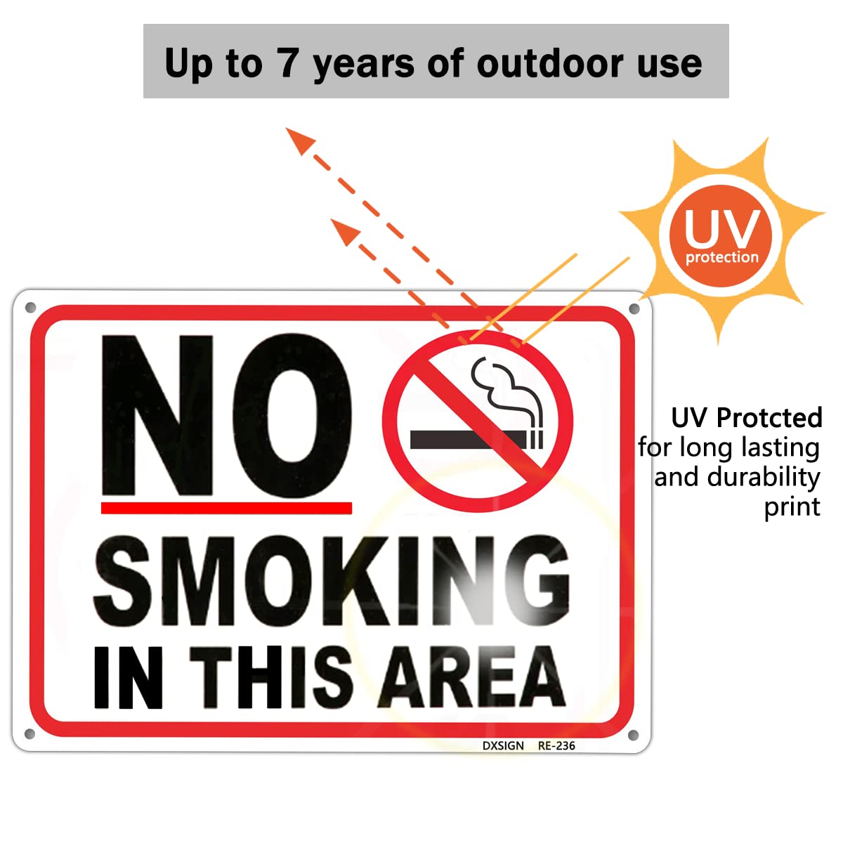 No Smoking Signs for Business No Vaping Sign 10"x14" Rust Free Aluminum UV Printed,4 pre-drilled Holes.Durable/Weatherproof (4-Pack)