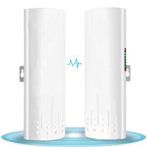 high brain wireless bridge,outdoor wifi access point extender,point to point,5.8g 300mpbs long range ineternet repeater cpe 14dbi antenna extend network & video surveillance up to 1.86 miles 2 pack