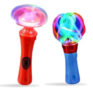 Light Up Spinning Wand Toy for Kids - LED Spinner with Magic Orbiter - Autism Toys for Boys & Girls - Fun Glow Party Favor, Toddler Gift