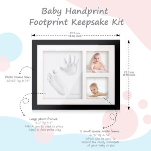 Baby Handprint and Footprint Keepsake Kit, Newborn Prints Photo Frame for Boys Girls, New Mom Babies Shower Gifts Set, Infant Picture Frames Registry, Nursery Memory Art Decor Kits