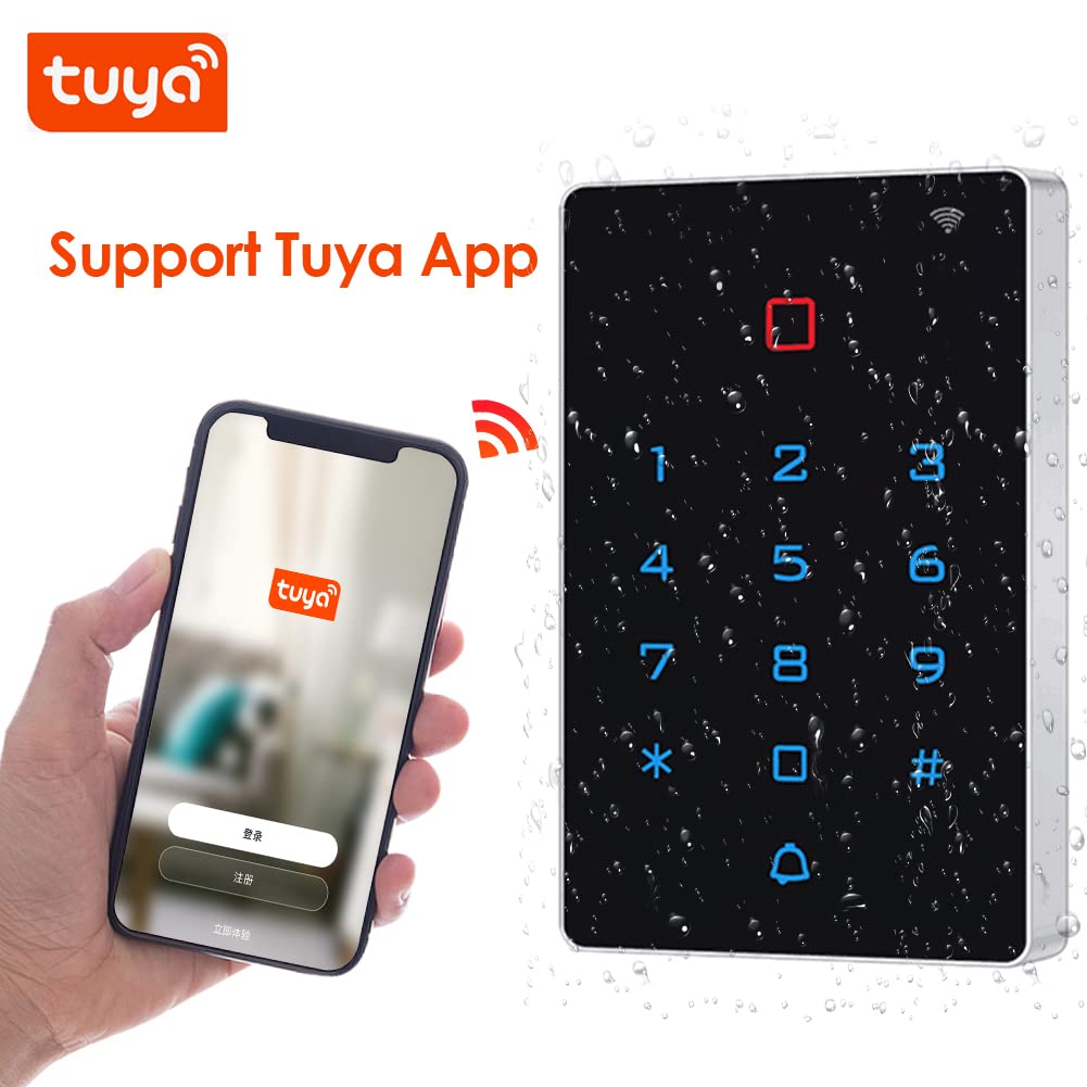 BSTUOKEY WiFi Tuya Mobile APP,125khz Card,WiFi Access Control keypad,Door Lock Opener,Door Keypad,Remote Control Door Lock,Entry Gate Keypad,Wiegand IP68 watreproof,2000 User Backlight