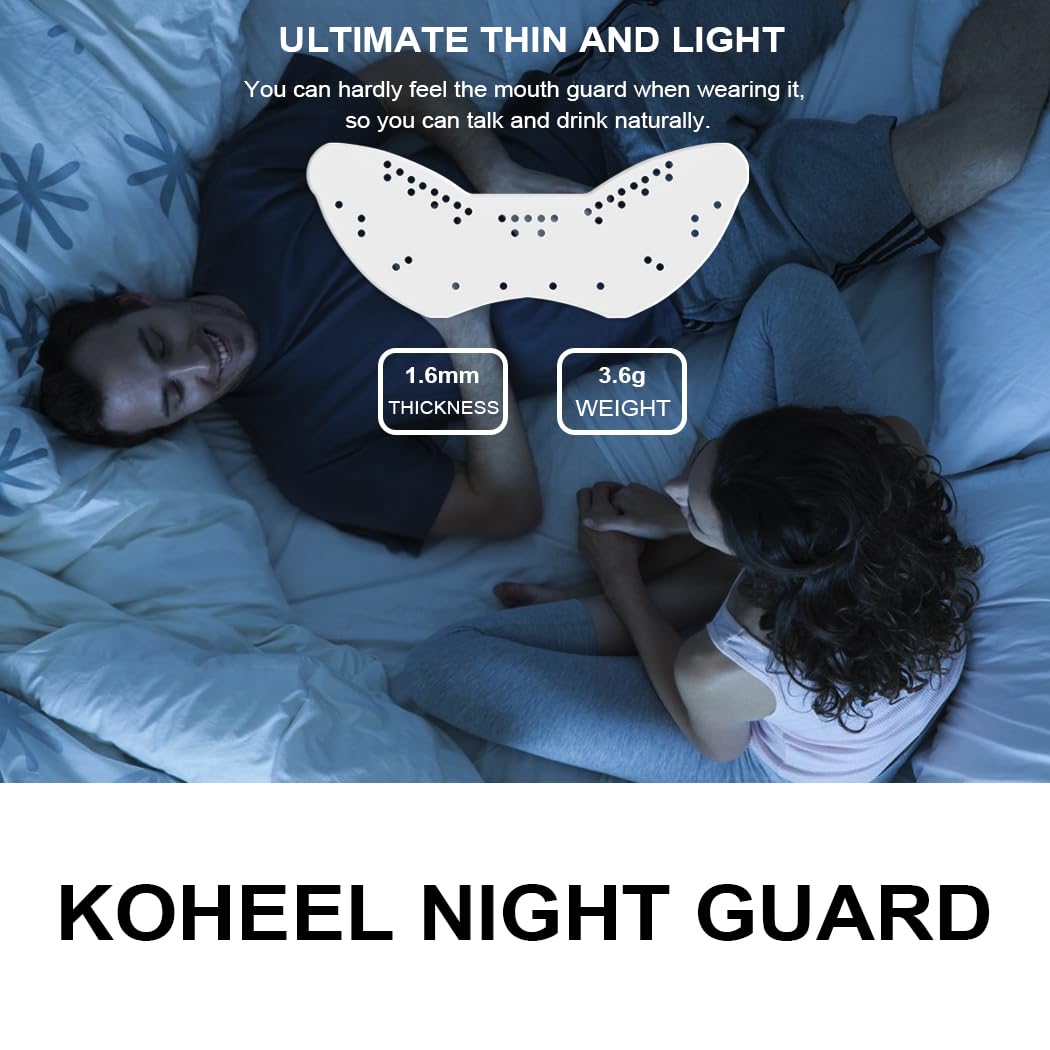 KOHEEL Lightweight Night Guard to Stop Bruxism, Moldable Mouth Guard 2 Count (2 Pieces)