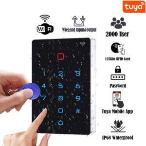 BSTUOKEY WiFi Tuya Mobile APP,125khz Card,WiFi Access Control keypad,Door Lock Opener,Door Keypad,Remote Control Door Lock,Entry Gate Keypad,Wiegand IP68 watreproof,2000 User Backlight