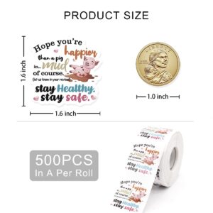 Hope You’re Happier Than A Pig Stickers,Thank You Stickers,Small Shop Stickers,Mail Envelopes Stickers Handmade Stickers for Small Business,Handmade Goods,Online Retailers,500 PCS