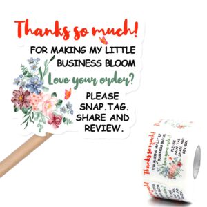 thanks so much for making my little business bloom stickers,thank you stickers,small shop stickers,mail envelopes stickers handmade stickers for small business,handmade goods,online retailers,500 pcs