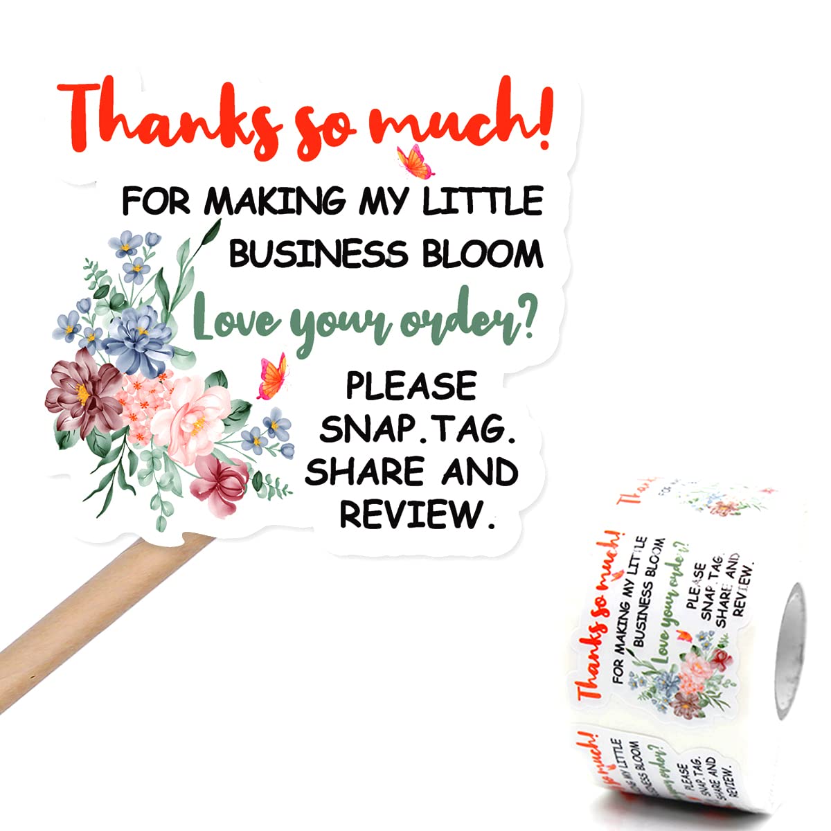 Thanks So Much for Making My Little Business Bloom Stickers,Thank You Stickers,Small Shop Stickers,Mail Envelopes Stickers Handmade Stickers for Small Business,Handmade Goods,Online Retailers,500 PCS