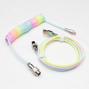 sumgsn custom coiled keyboard cable usb type-c for mechanical gaming keyboard 1.8m