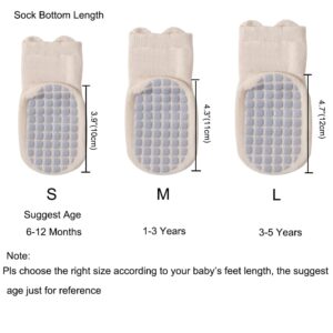 Exegawe Toddler Non Slip Socks, Cute Baby Socks with Grips Crew Socks 5 Pairs(M/1-3y)