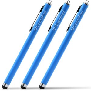 grandpad stylus pen for grandpad tablet, rounded ¼” scratch resistant stylus, 5.25” length, lightweight and ergonomically shaped, pack of 3