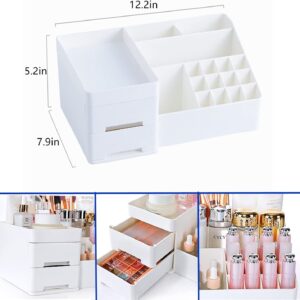 BREIS Makeup Organizer for Vanity, Large Skincare Organizers with Drawers, Make Up Organizers and Storage for Lipstick Cosmetics Makeup Brushes Lotions Perfumes Eyeshadow