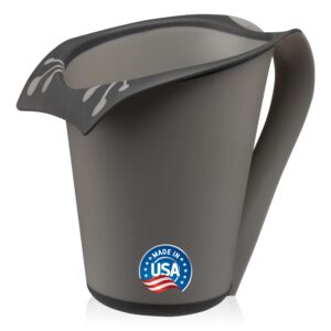 fresh frog - plastic bath cup (800ml, 27 fl ounce) waterfall rinser, made in usa (grey)