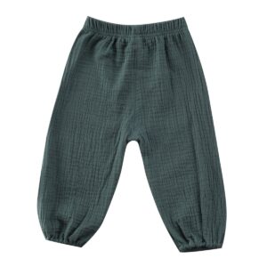 bulingna cute toddler kids baby boy girl casual eelastic harem long pants bloomers (green, 3-4 years)