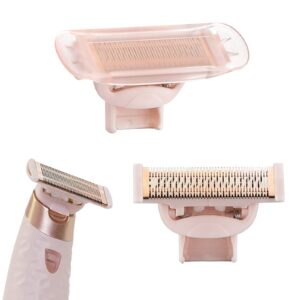 razor replacement heads compatible with flawless nu razor, rose gold plated body replacement head with covers, hair remover replacement head compatible with finishing touch razor for women (2 count)