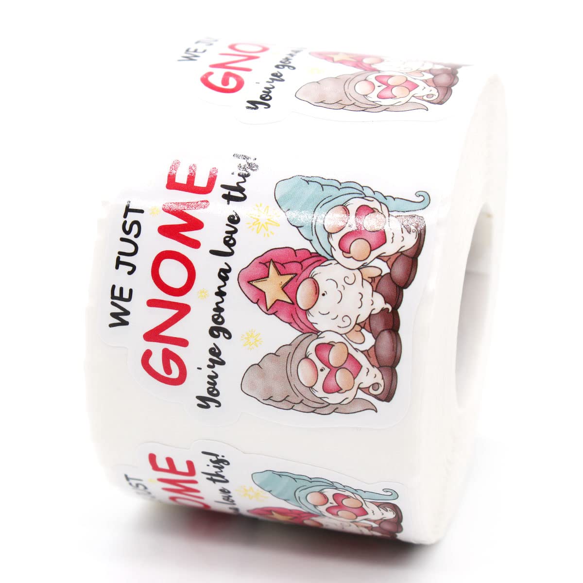 Cute Gnomes Thank You Sticker Roll,Funny We Just Gnome You’re Gnome Love This Stickers,Packaging Stickers, Mail Envelopes Shipping Stickers for Small Business,500 PCS