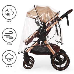 Stroller Rain Cover, Baby Stroller Weather Shields Universal Accessory, Waterproof, Windproof Protection, Protect from Dust Snow, Baby Travel Weather Shield for Outdoor