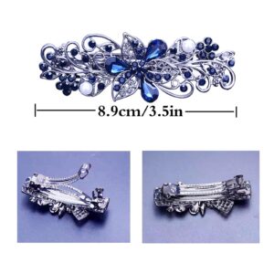 4 PCS Hair Barrettes for Women Ladies, Flower Crystal Rhinestones Barrettes Pearl Spring Hair Clip Accessories Women Fashion Ponytail Holders Barrettes for Daily Wear Mothers Day present