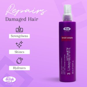 Lisap Ultimate Straight Fluid, Frizz-Smoothening Spray with Heat Protection for All Hair Types