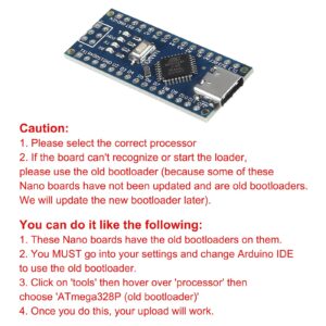 AITIAO 4Pcs for Nano V3.0, Nano Board ATmega328P 5V 16M Micro-Controller Board CH340C Chip 5V 16MHz Type-C Connection Compatible with Nano V3.0(Without USB Cable)