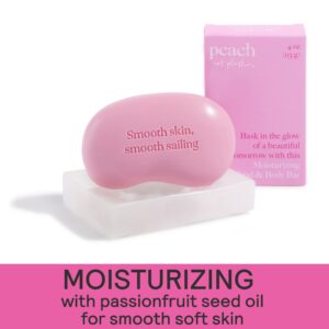 Peach not Plastic Bar Soap | Moisturizing Hand & Body Soap | Passionfruit Seed Oil to Leave Skin Soft and Moisturized | Raspberry Scent | Plant based, Vegan | 4oz