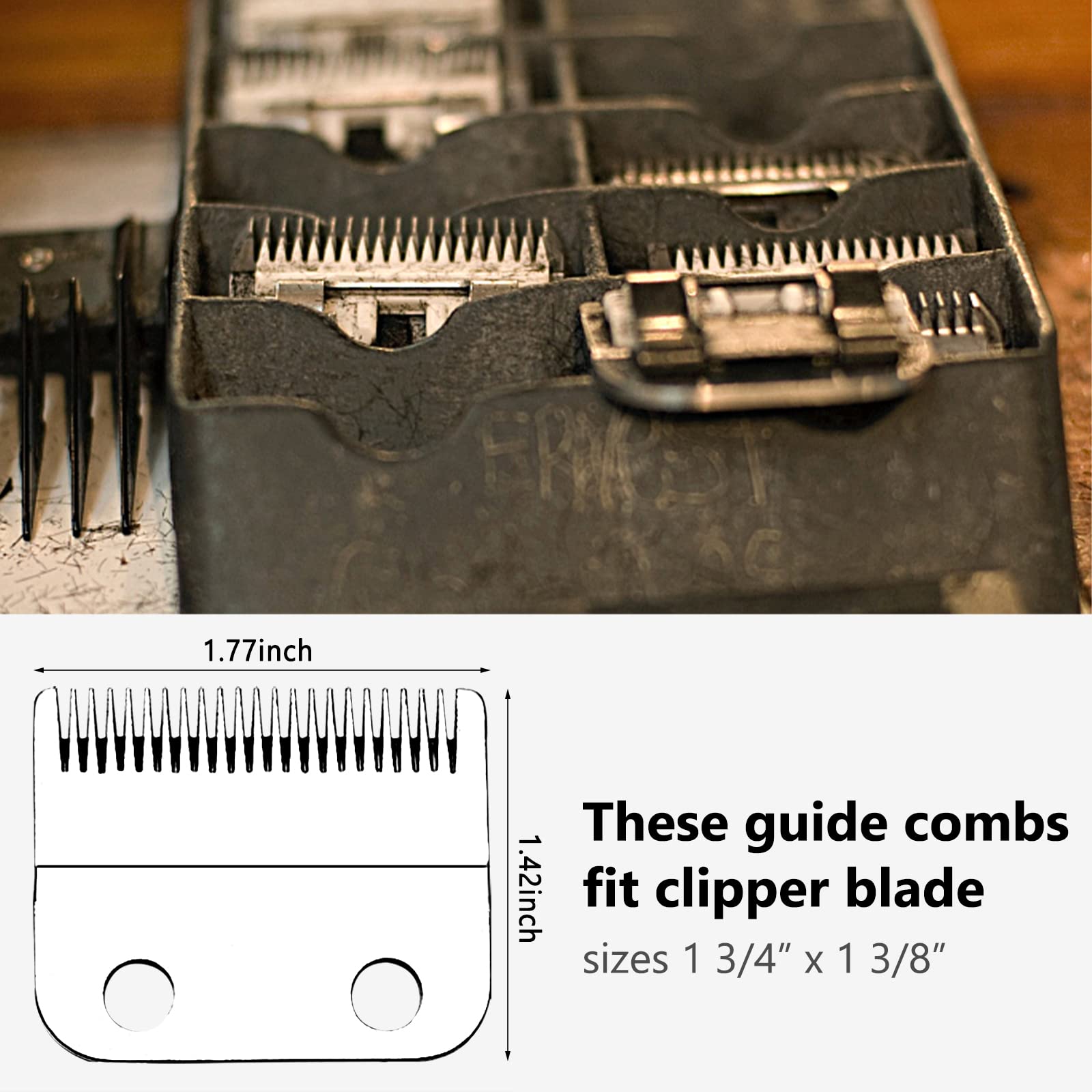 Premium Clipper Guards, Clipper Combs Guides with 8 Cutting Lengths from 3in & 2.75 in & 2.5 in & 2.25 & 2 & 1.75 & 1.5& 1.25 (#24, 22, 20, 18, 16, 14, 12, 10) Fits Wahl Clippers (8pcs Gray Mega Set)