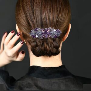 4 PCS Hair Barrettes for Women Ladies, Flower Crystal Rhinestones Barrettes Pearl Spring Hair Clip Accessories Women Fashion Ponytail Holders Barrettes for Daily Wear Mothers Day present