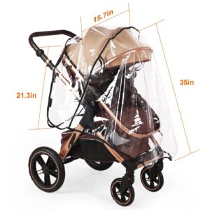 Stroller Rain Cover, Baby Stroller Weather Shields Universal Accessory, Waterproof, Windproof Protection, Protect from Dust Snow, Baby Travel Weather Shield for Outdoor