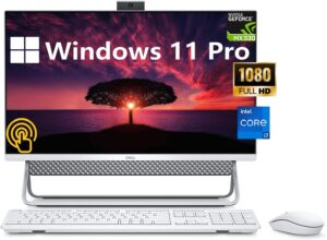 dell inspiron 24 5000 series all-in-one business desktop, 23.8" fhd touchscreen, intel core i7-1165g7, windows 11 pro, 32gb ram 512gb ssd+1tb hdd, hdmi, wifi 6, geforce mx330 2gb, silver