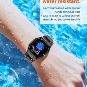 Smart Watches for Men Activity Fitness Tracker with Bluetooth Call Heart Rate Blood Pressure Blood Oxygen Sleep Monitor IP67 Waterproof 1.54" Touch Screen Smart Watch for iOS Android (Black)