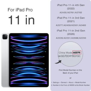 Magnetic Case for iPad Pro 11 Inch 4th /3rd /2nd Generation(2022/2021/2020),Slim Smart Folio for iPad Pro 11,Lightweight Trifold Stand Case, Auto Sleep/Wake, Support 2nd Gen Pencil Charging (Black)