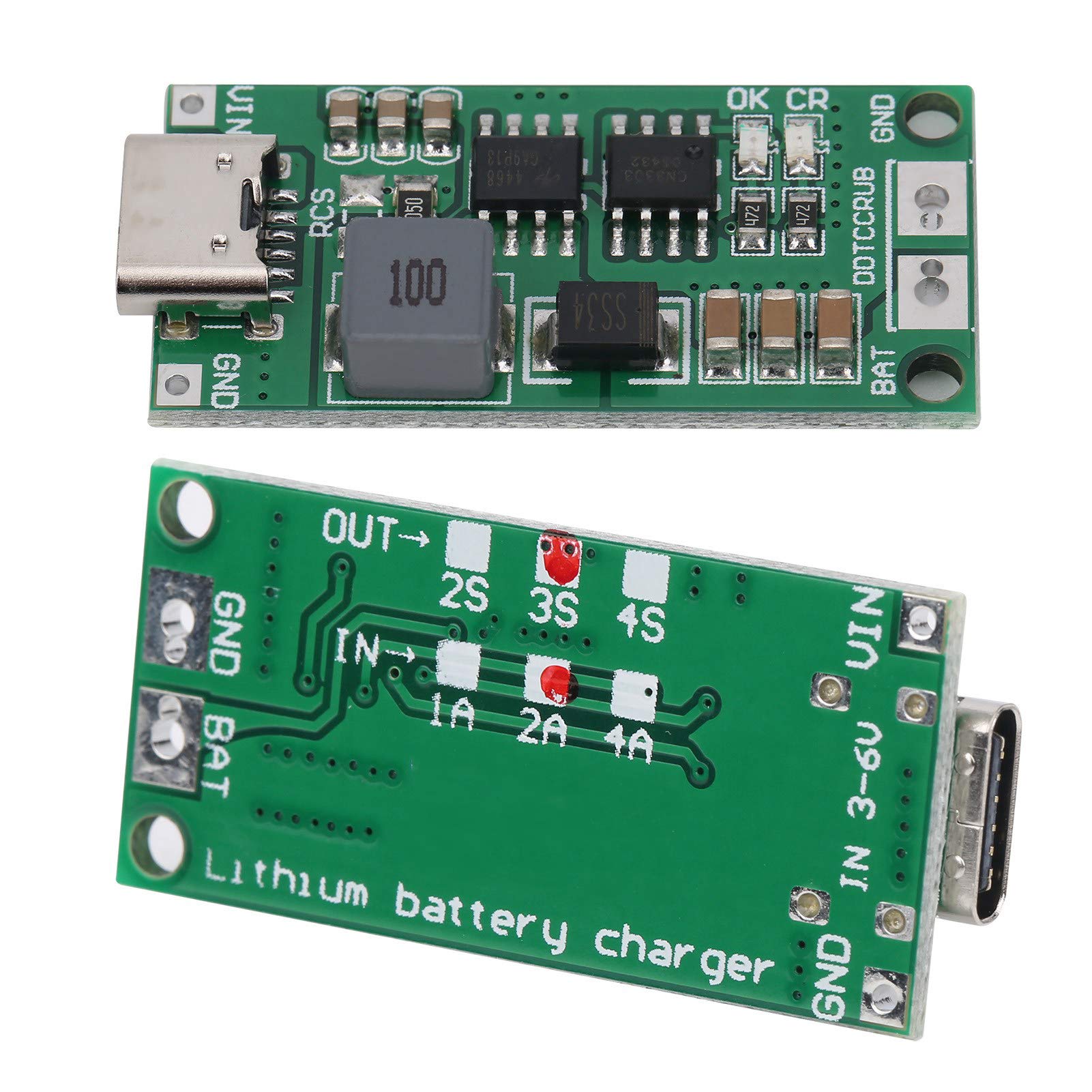 Battery Charging Module Step Up Boost Li‑ion Battery Charger Board DDTCCRUB 3S‑2A