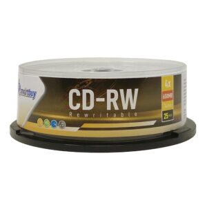 25 pack smartbuy cd-rw 1-4x 650mb/74min high speed logo rewritable blank data media disc