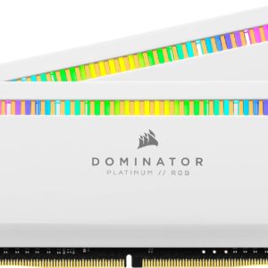 Corsair Dominator Platinum RGB DDR4 32GB (2x16GB) 3600MHz C18 Desktop Memory (12 Ultra-Bright CAPELLIX RGB LEDs, Patented DHX Cooling, Wide Compatibility, Intel XMP 2.0) White