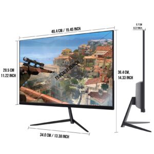 AISHICHEN 21.5 Inch Computer Monitor, Build-in Speakers, 75Hz 1080P, FHD Desktop Monitor, HDMI Monitor, Led Monitor, IPS Monitor with HDMI & VGA Ports, VESA Wall Mount (21.5 inch + w/Speakers)