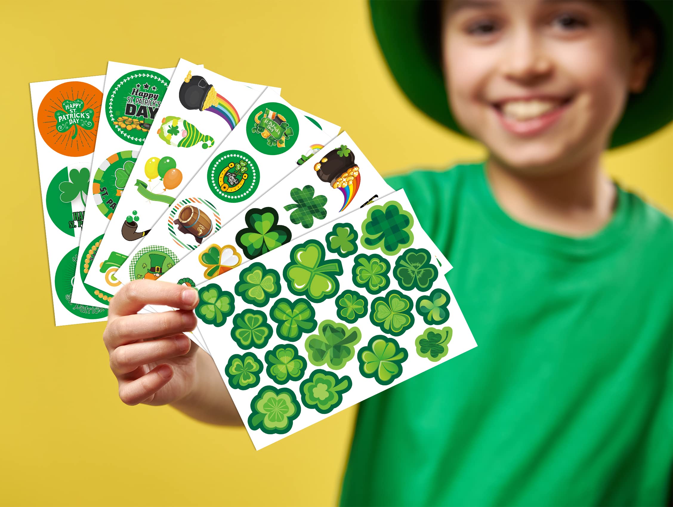 MISS FANTASY St Patricks Day Stickers Shamrock Stickers St. Patrick's Day Stickers for Kids Bulk Saint Patricks Day Stickers St Patrick Stickers for Kids St Pattys Day Party Favors