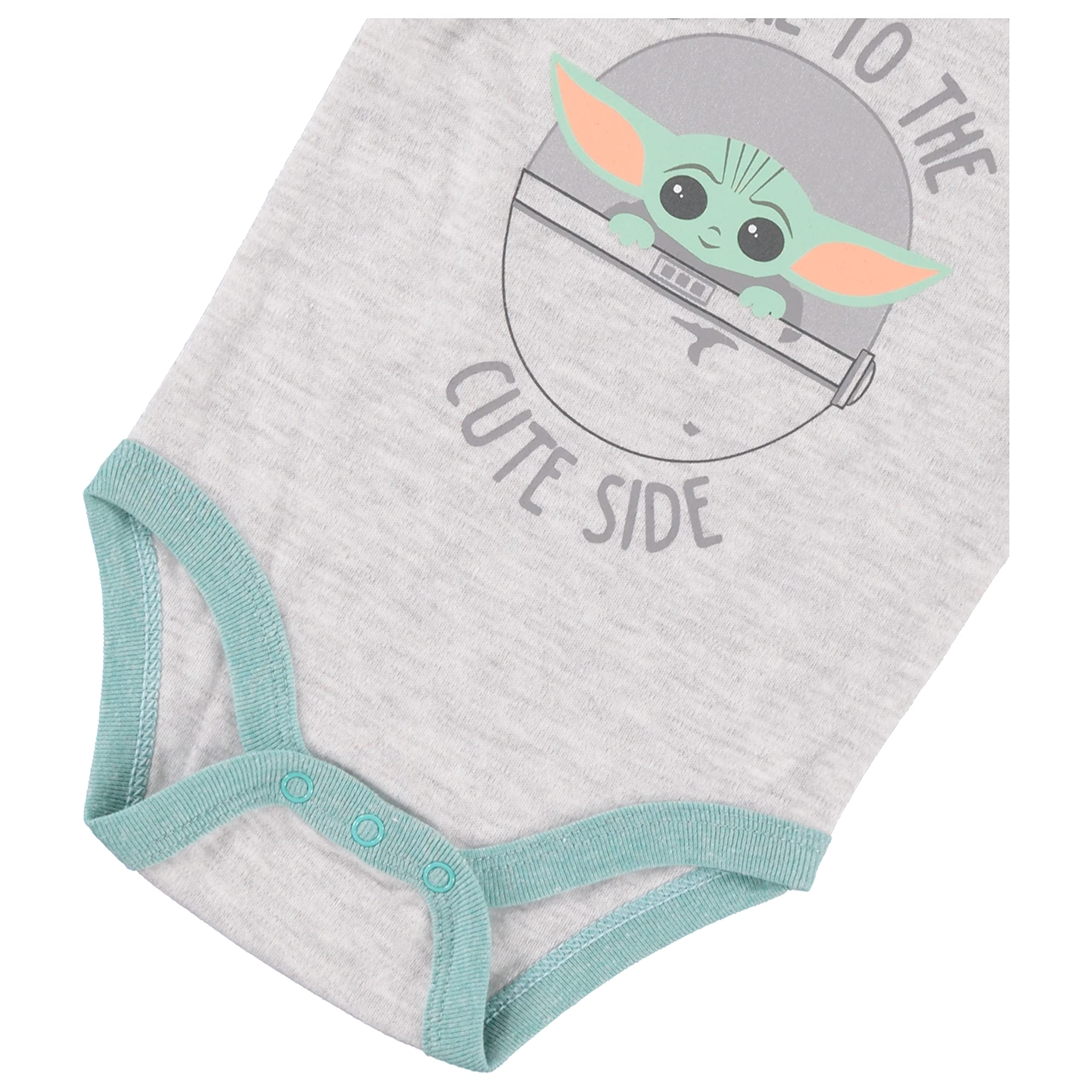 STAR WARS Baby Yoda Baby Boys Clothing 3-Piece Set with Baby Bodysuit, Pants, and Hat - Baby Boy Outfits (Grey/Shadow Green, 3-6M)